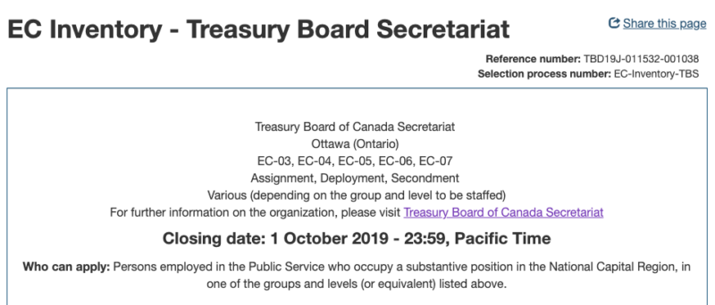 Treasury Board of Canada Secretariat: EC-03, EC-04, EC-05, EC-06, EC-07 ...
